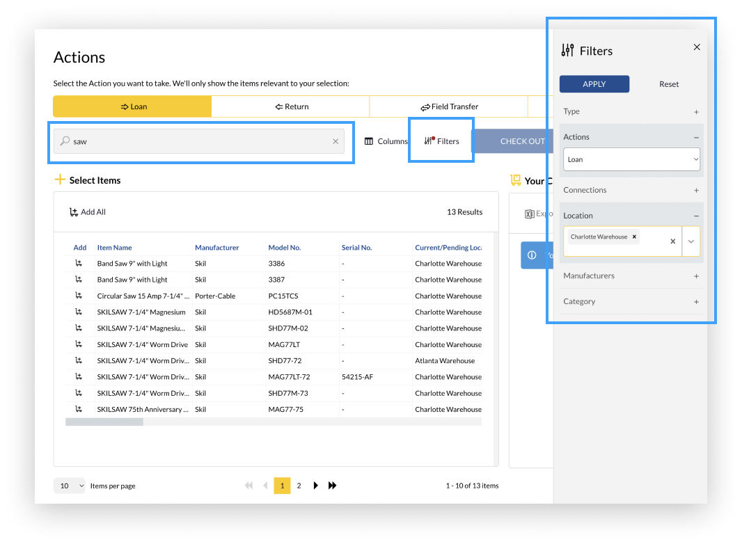 Loan, Borrow, Transfer, and Return Items